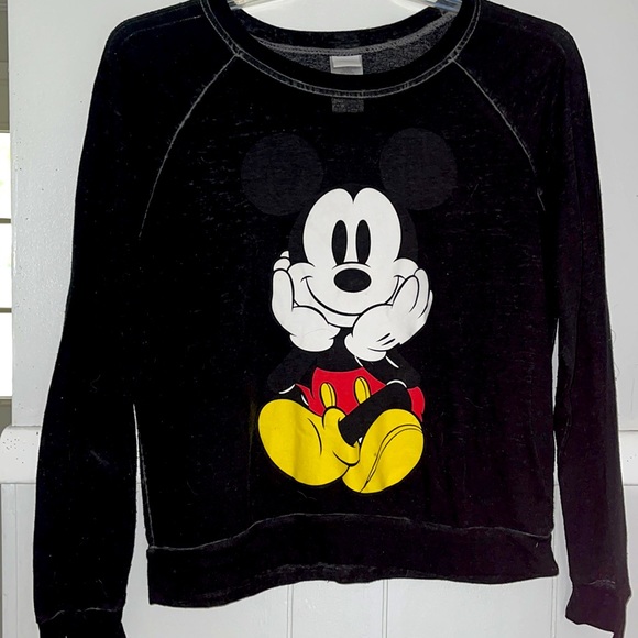 Disney | Tops | Disney Black Thin Mickey Mouse Top | Poshmark